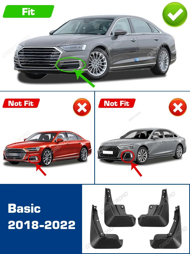Для Audi A8 2018 2019 2020 2021 2022 2023 2024 2025 брызговики на крыло брызговики Basic 2018-2022