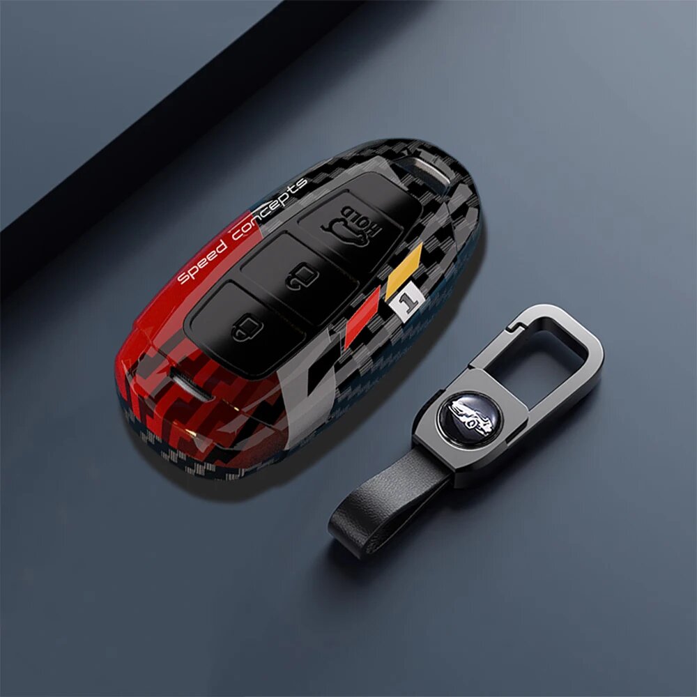 Чехол для ключей из АБС-пластика с 3 кнопками для Hyundai LA FESTA Kona 2021 Creta A Carbon Red set