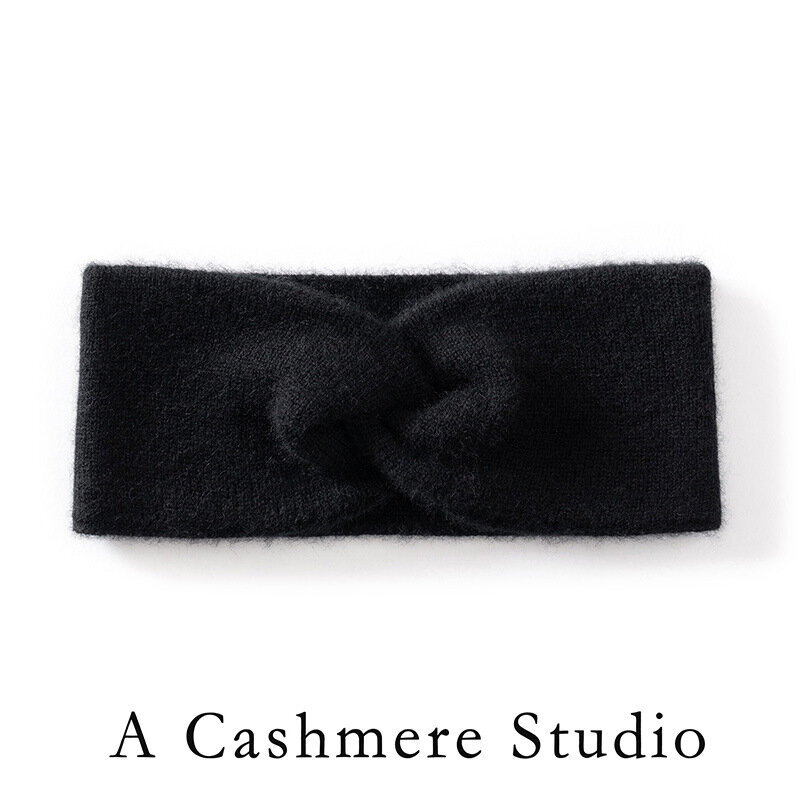 Дружелюбная к коже кашемировая повязка для женщин, новая осенне-зимняя повязка с витым узором, широкая вязаная повязка для волос