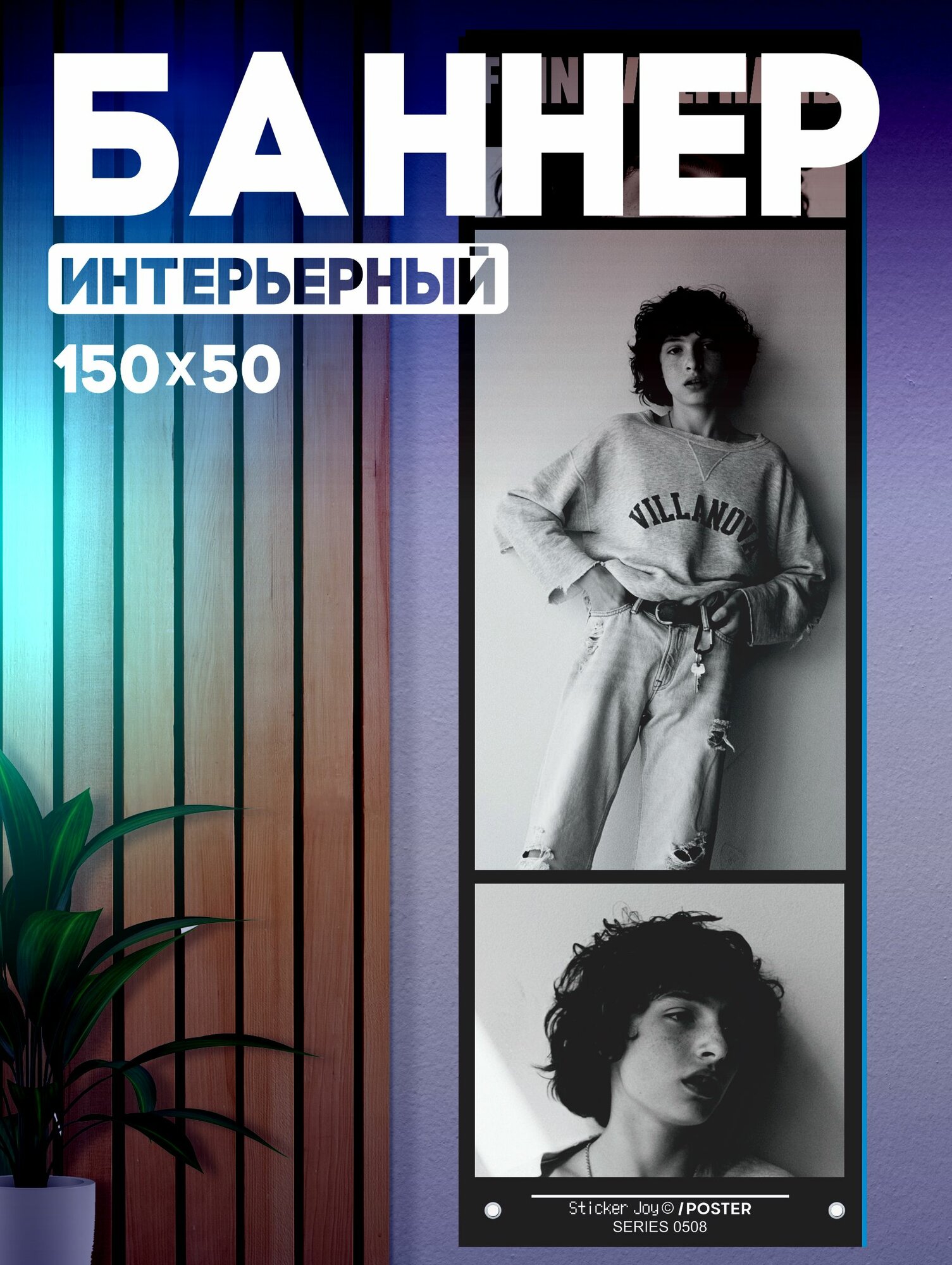 Постеры на стену баннер Финн Вулфхард