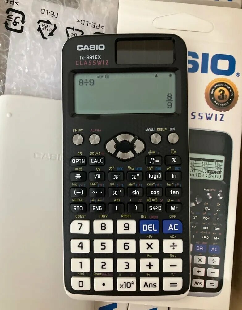 FX-991EX, калькулятор инженерный, Чёрный,552 функций,10+2 разрядов, С батареей, для ЕГЭ