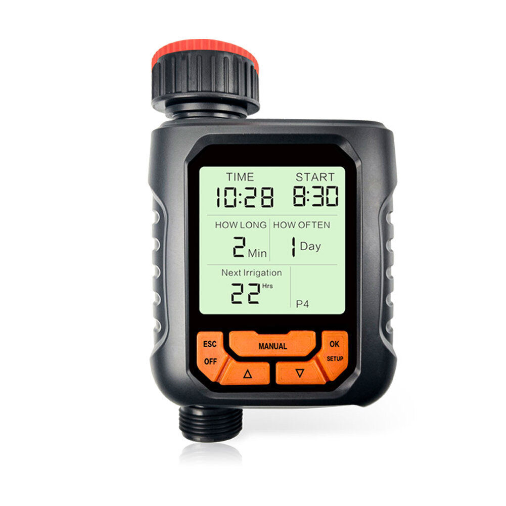 Умный автоматический контроллер полива для дома, сада, балкона, семейной зеленой стены, водяной таймер, система автоматической капельной полива с ЖК-дисплеем, временное открытие, четыре программы регулировки времени, материал ABS, максимальное время