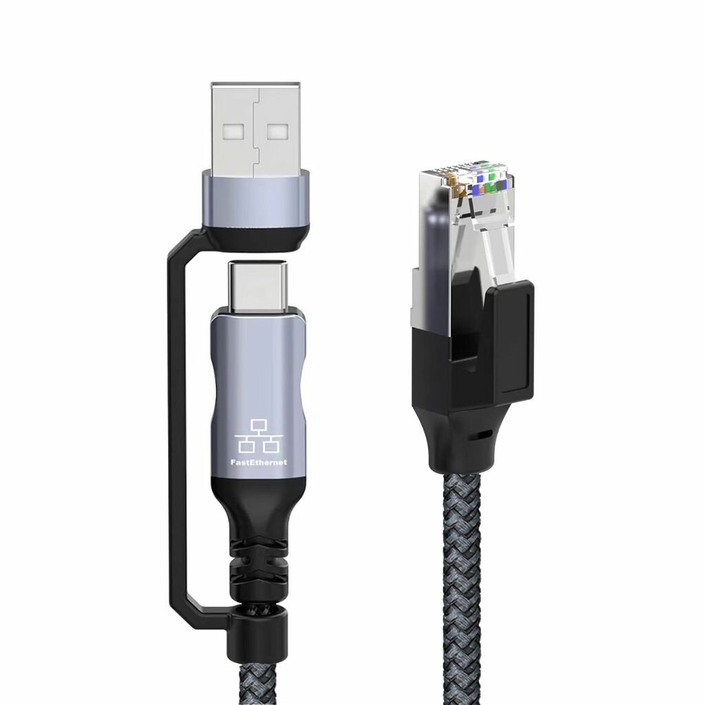 Сетевой кабель RJ45 длиной от 1,8 м Type C USB "два в одном" до 100