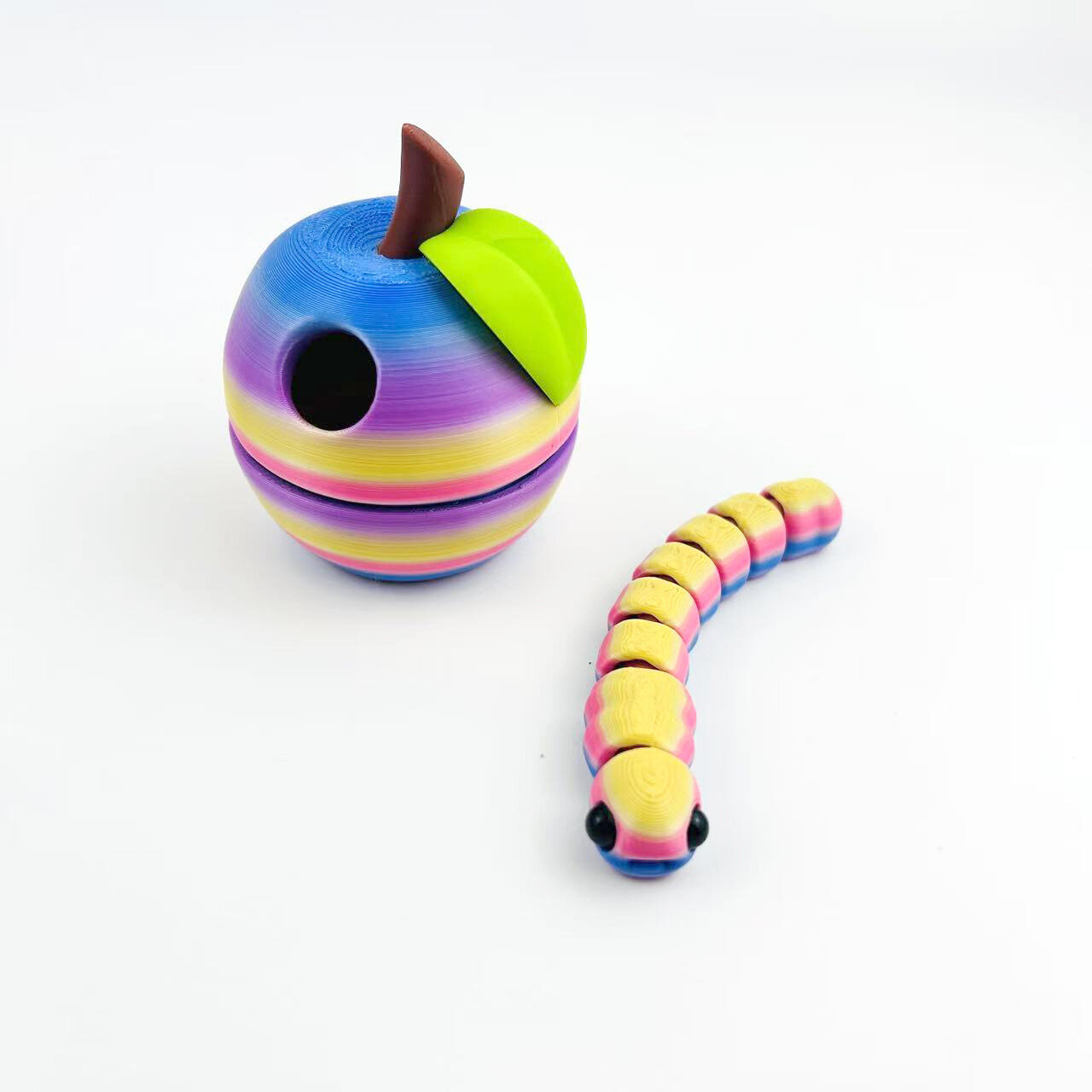 3D-печатная модель яблока с маленьким жуком, полное тело, подвижные суставы, свободно качающаяся, креативная новая игрушка для детей