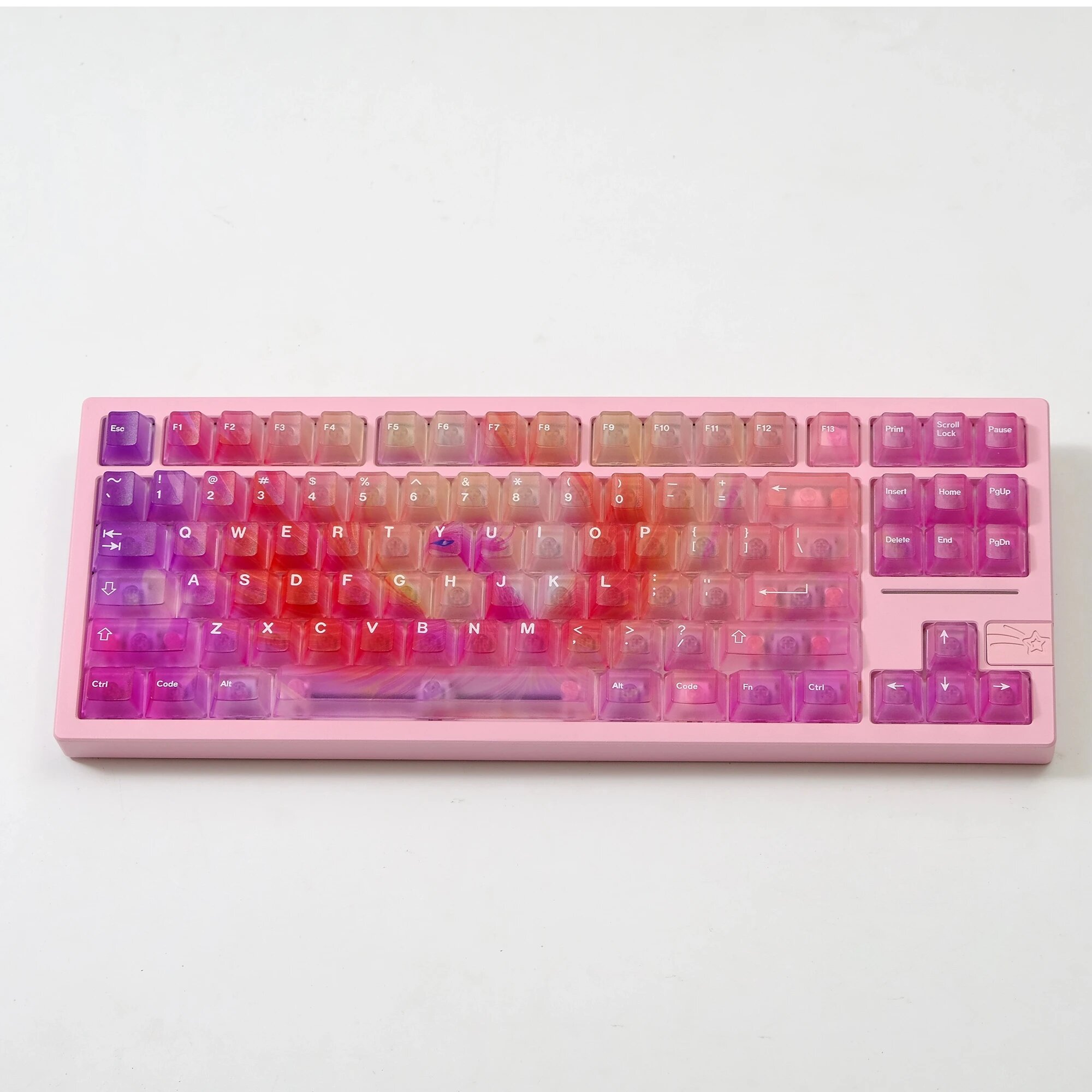 Keybcustz Aifei Fog Розовые Колпачки для Клавиатуры 112 Ключей