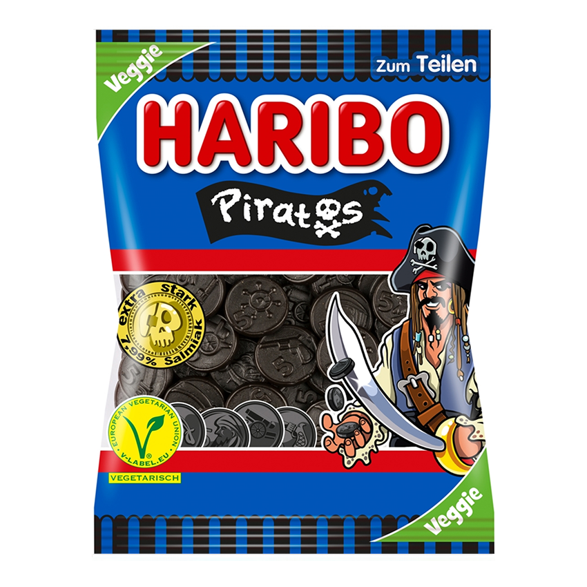 Haribo Veggie Lakritz Piratos мармелад жев Пираты лакричные 175 гр