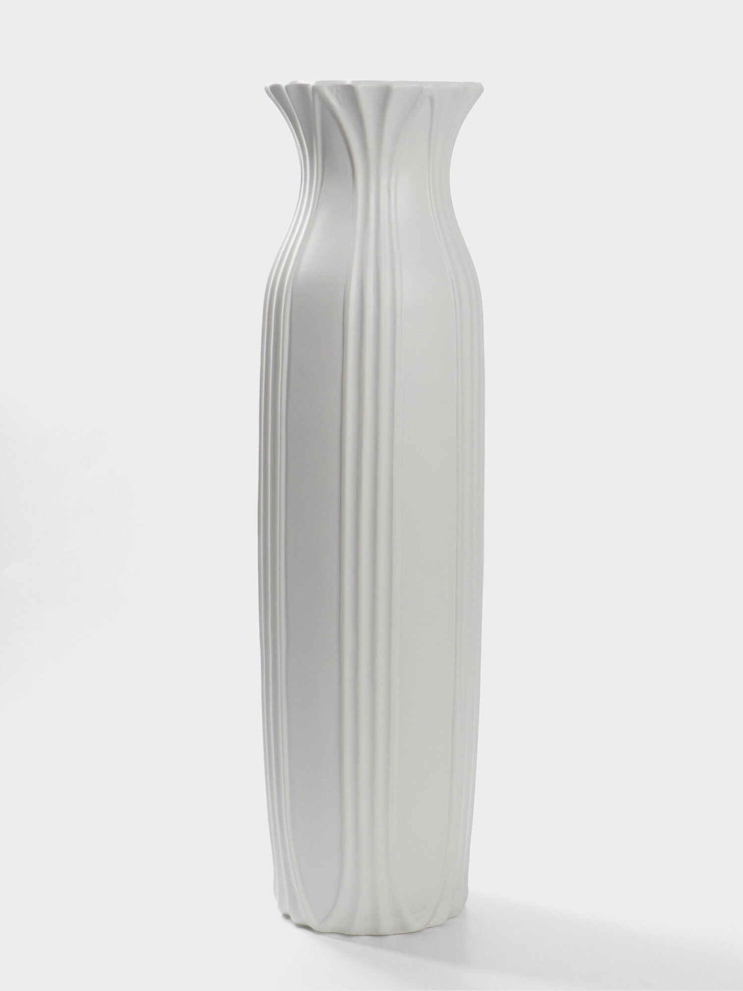 Ваза напольная "Боливар", 61x15 см, керамика, белая, цвет: белый