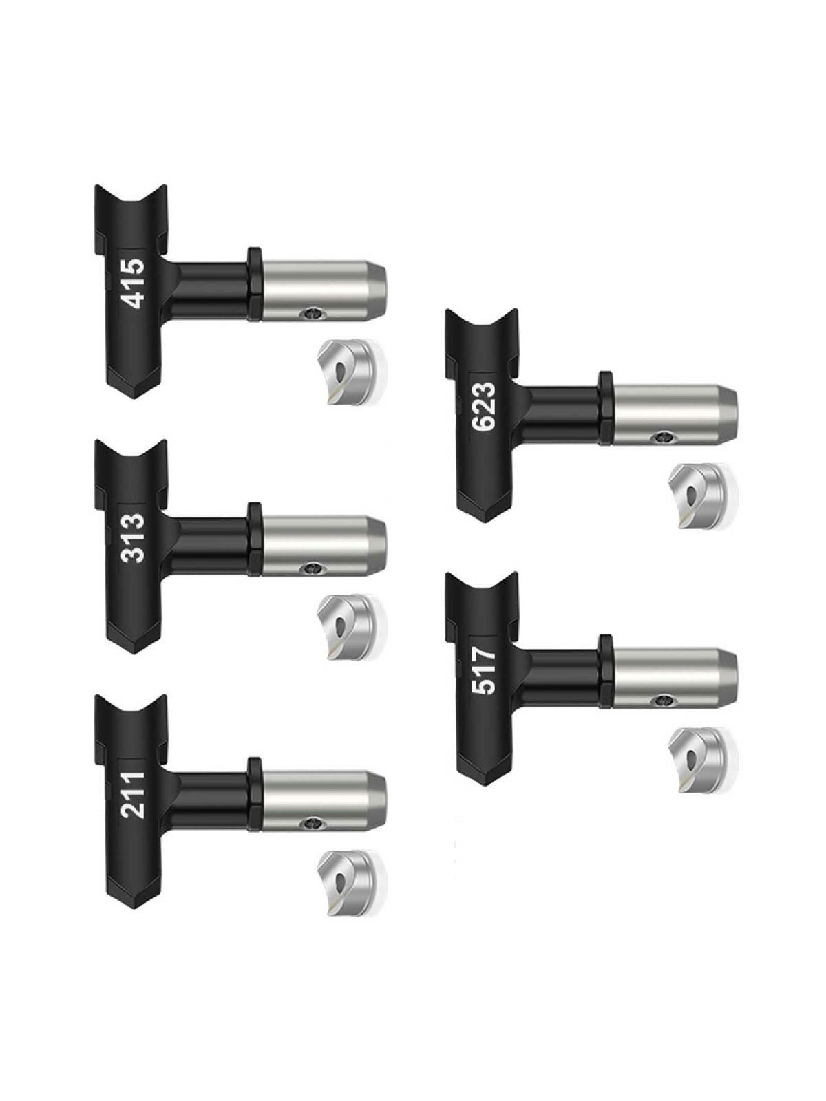 Сопла для распыления краски 5шт Сменные наконечники для внутреннего и наружного лакового покрытия