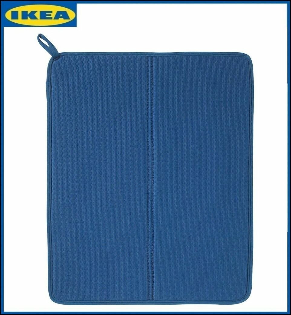 Эксклюзивный коврик для посуды IKEA NYSKOLJD 44x36 см в синем цвете