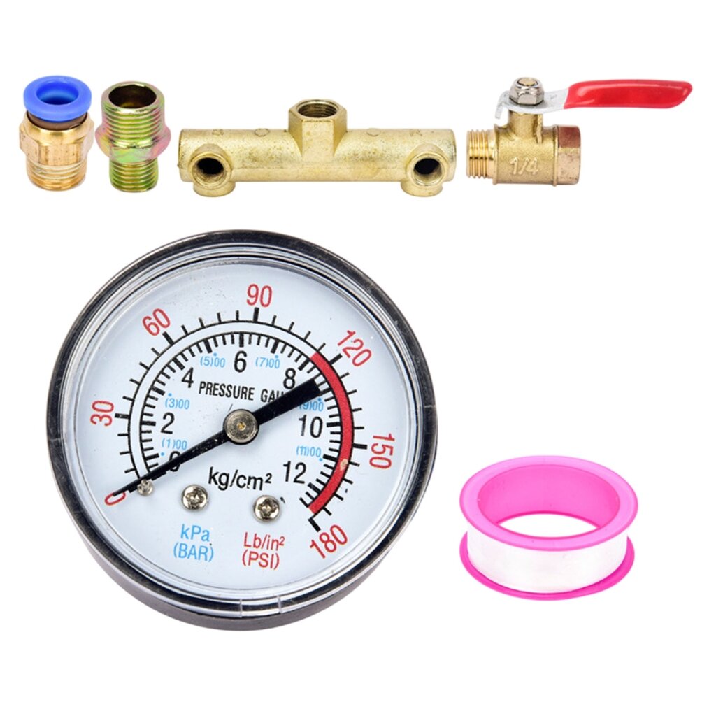 8шт Комплект Аксессуаров Для Воздушного Компрессора Металлический Манометр и Клапаны сильные Обновления Деталей воздушных насосов для Различных Моделей