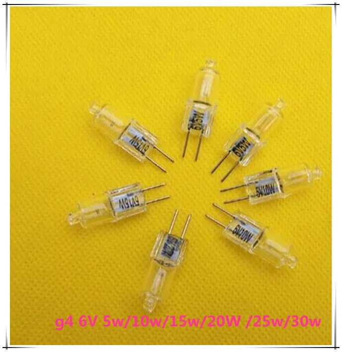 5 шт./лот галогенные лампы G4 XGKJZM g4 6v 30w
