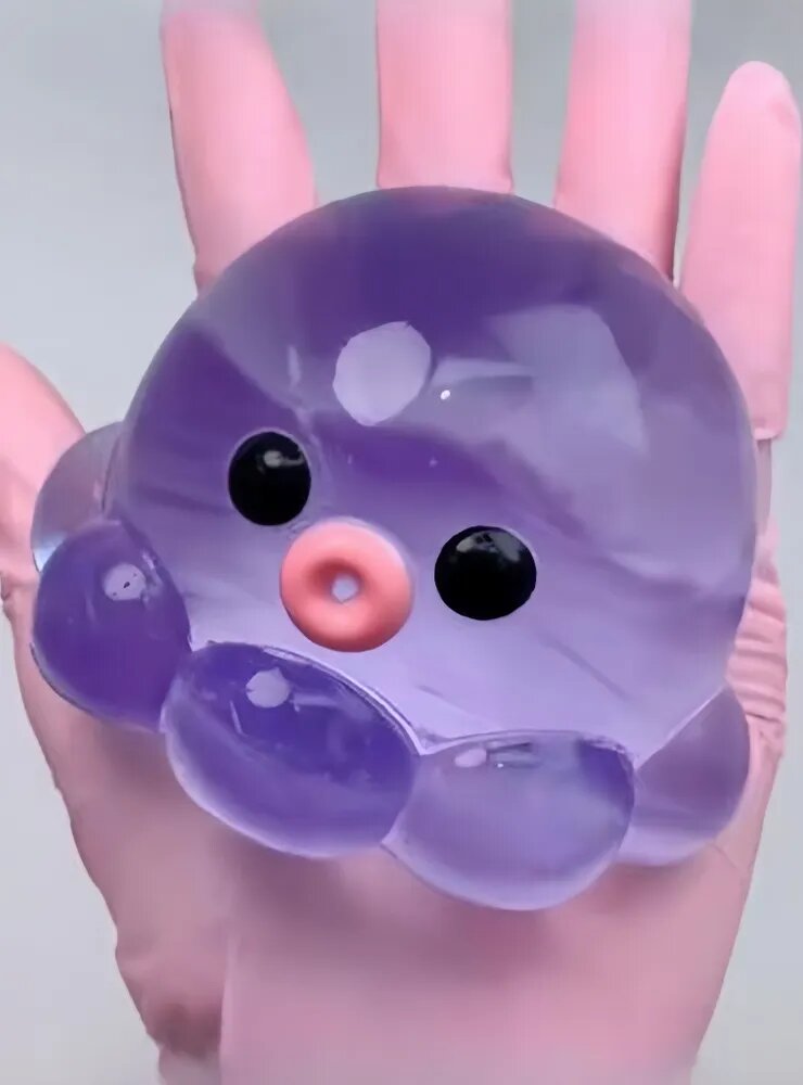 Игрушка-осьминог, Игрушка антистресс, Сквиш лапка, липкая/Милый, фиолетовый