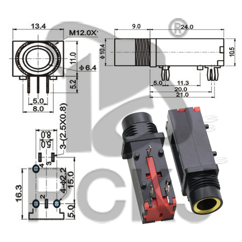 6.35 Аудио разъем разъем для наушников Монофокальный/двойной микрофон усилитель микрофона динамик разъем 6.35-308