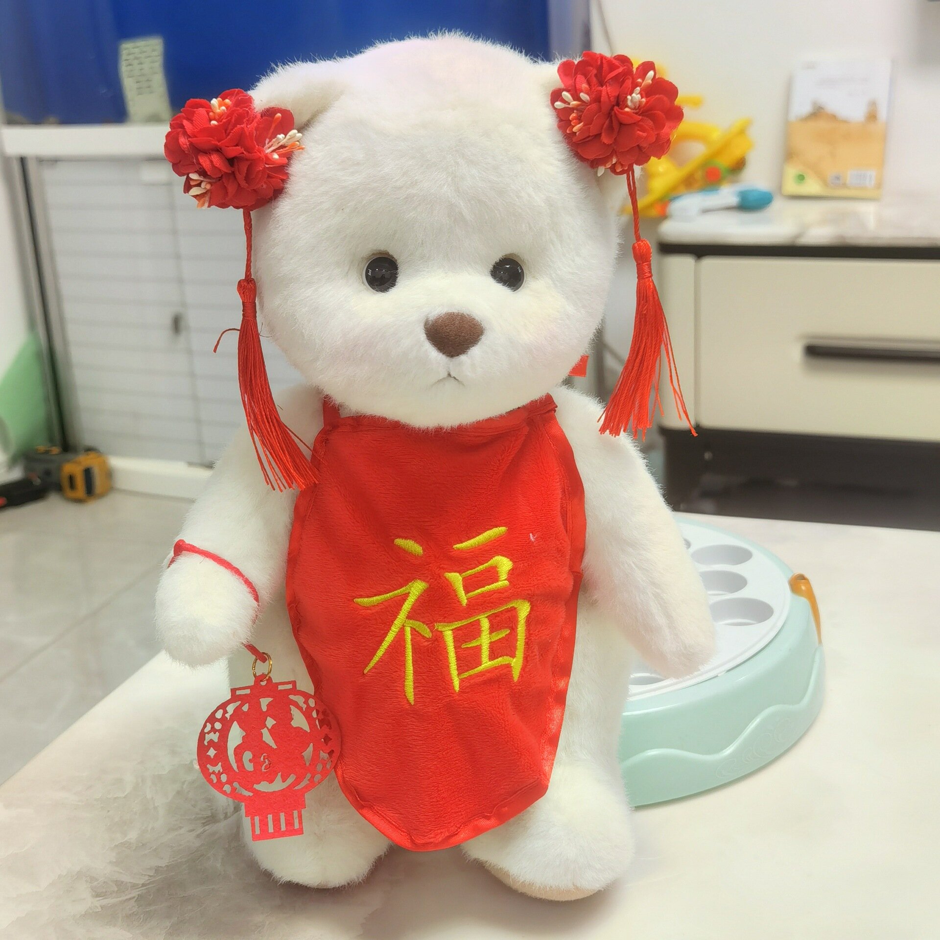 Костюм медведя Лины в стиле TikTok, средний размер, новогодний рождественский выпуск, плюшевая игрушка, одежда для замены Лулу