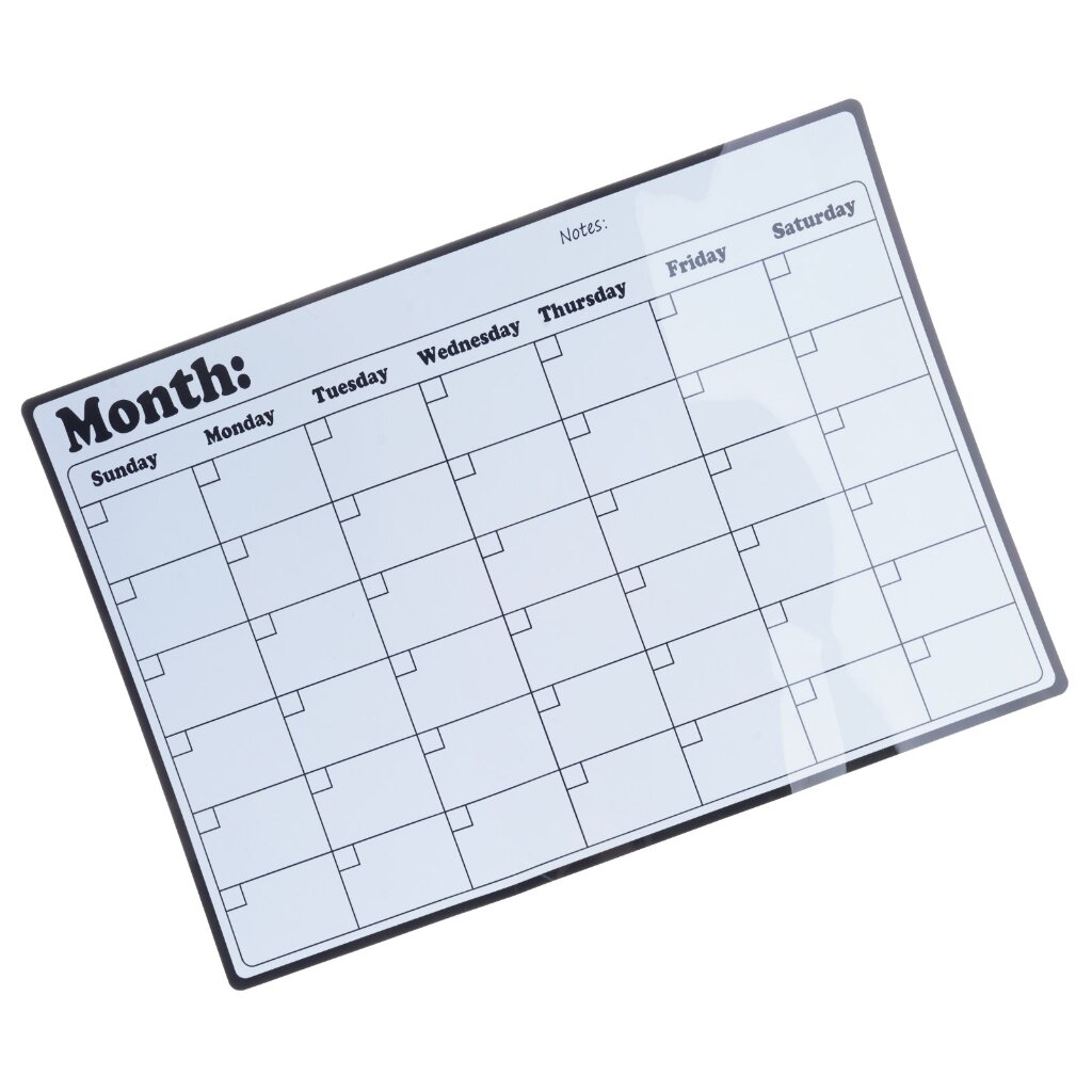 Магнитная Доска для Сухого Стирания, Календарь для Холодильника 12 "× 16,9", Прозрачная Доска для Ежемесячного Планирования для Холодильника