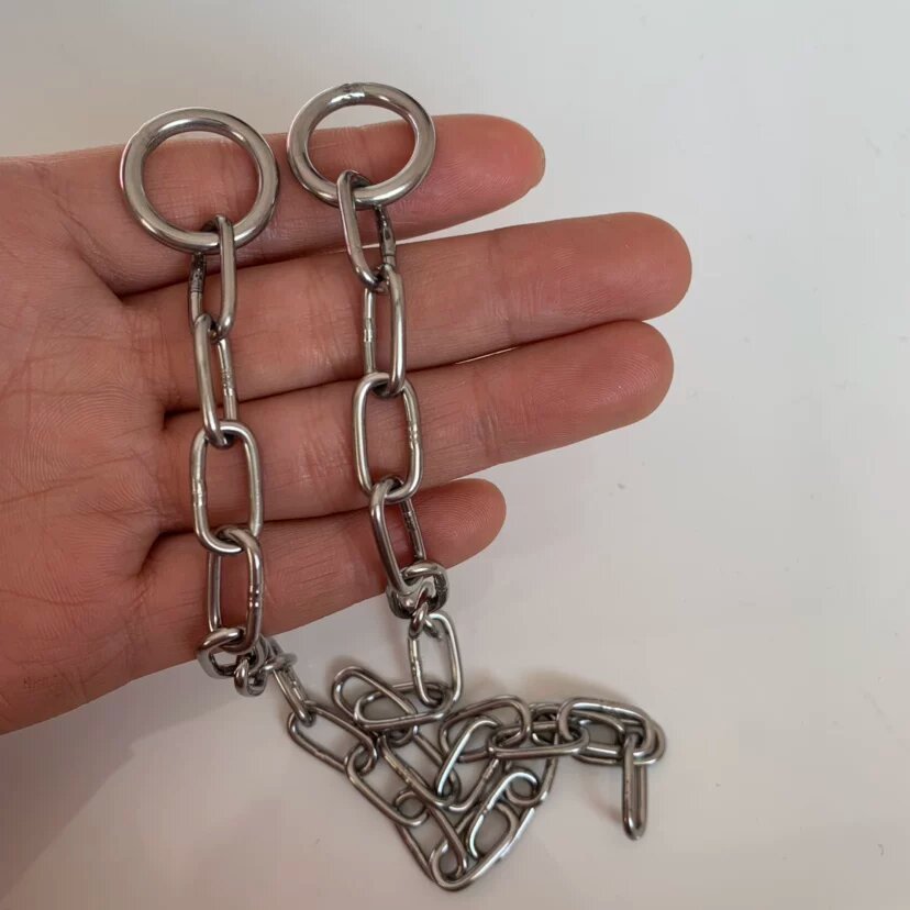 Нейлоновый ошейник из нержавеющей стали P-цепь для маленьких собак, 2 мм толщина, длина 45 см, подходит для шеи до 37