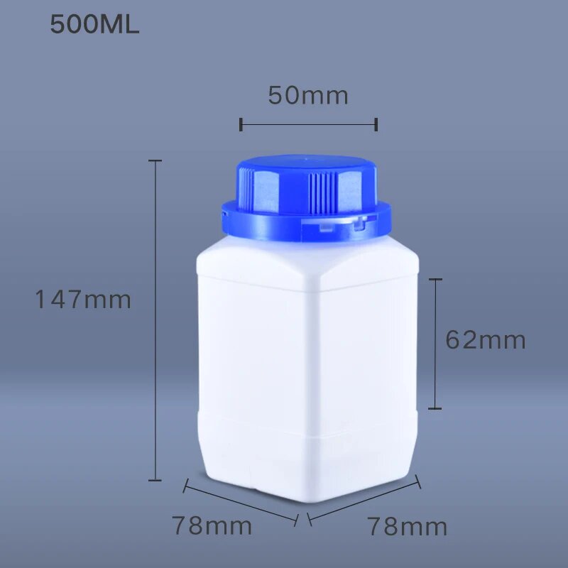 Пластиковые бутылки HDPE для жидкостей 250 мл/500 мл/1000 мл Белый, 500ml white