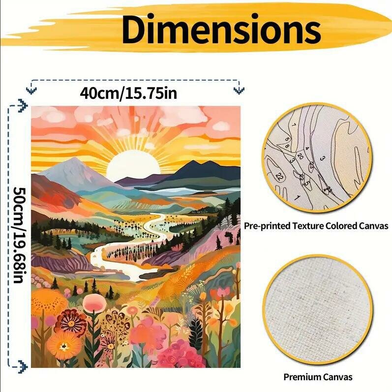Цифровая живопись DIY набор с кистями и красками, холст 40x50 см для декора гостиной, ручная раскраска