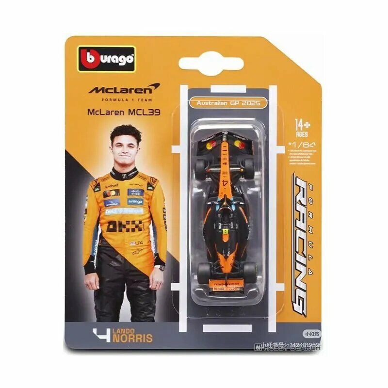 Новый на складе Bburago 1:64 2025 F1 Sf-25 Leclerc #16 Hamilton #44 Rb21 Verstappen #1 Mcl39 W16 сплав миниатюрные модели Diecast