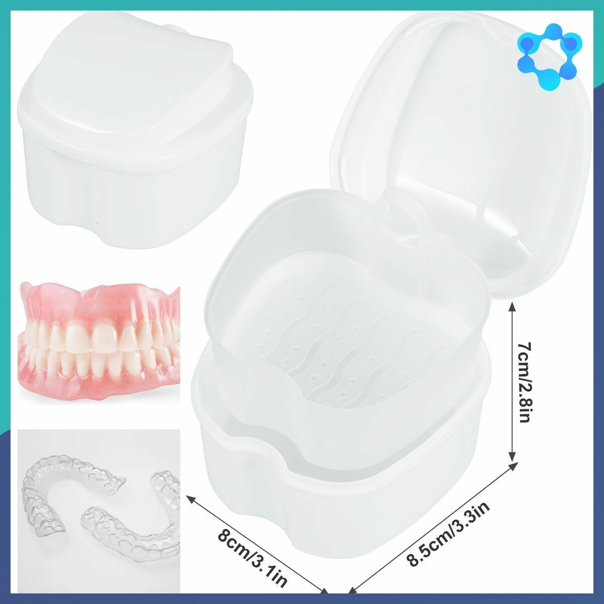 Контейнер для капп хранения зубных протезов, мостов, пластинок, элайнеров, стоматологических конструкций