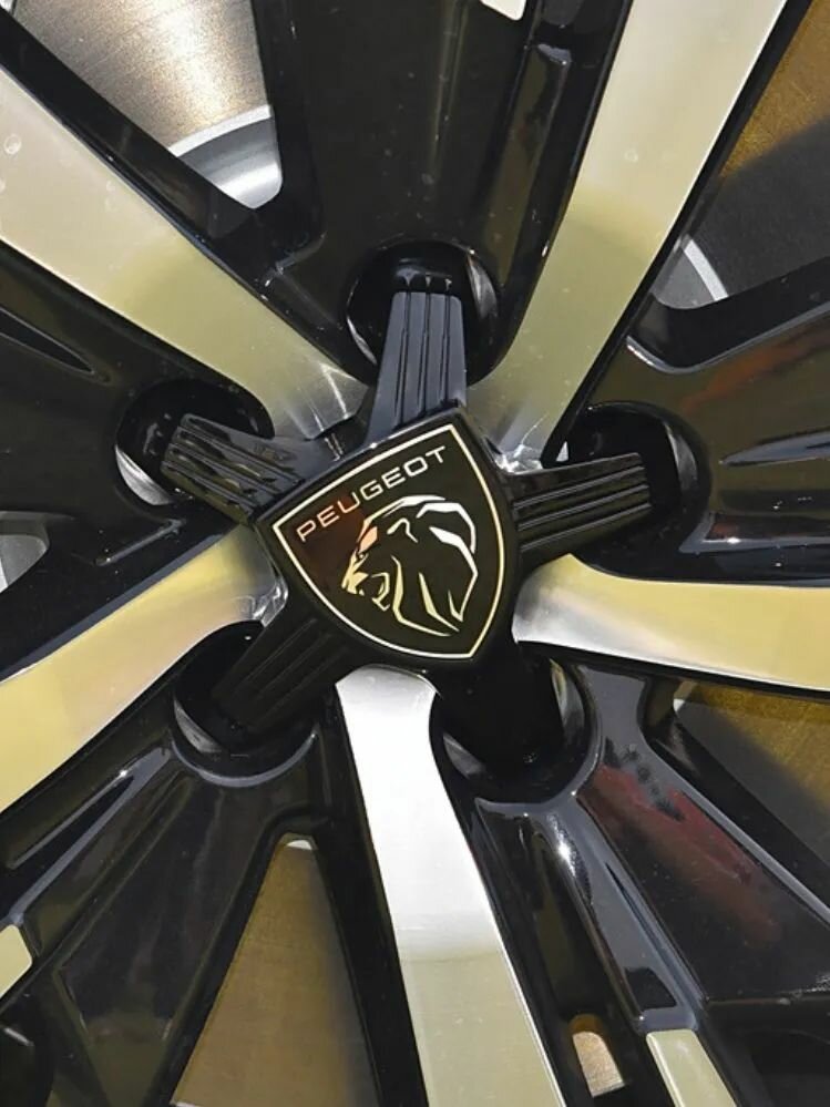 Накладка на колесо для Peugeot 4008 5008 308 408 508 — черная с логотипом PEUGEOT, X-образный дизайн, 20×10×10 см