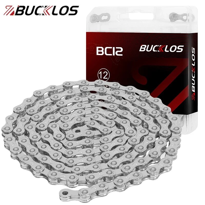 BUCKLOS цепь для велосипеда 12 скоростей 126 звеньев нержавеющая сталь BC12-SILVER