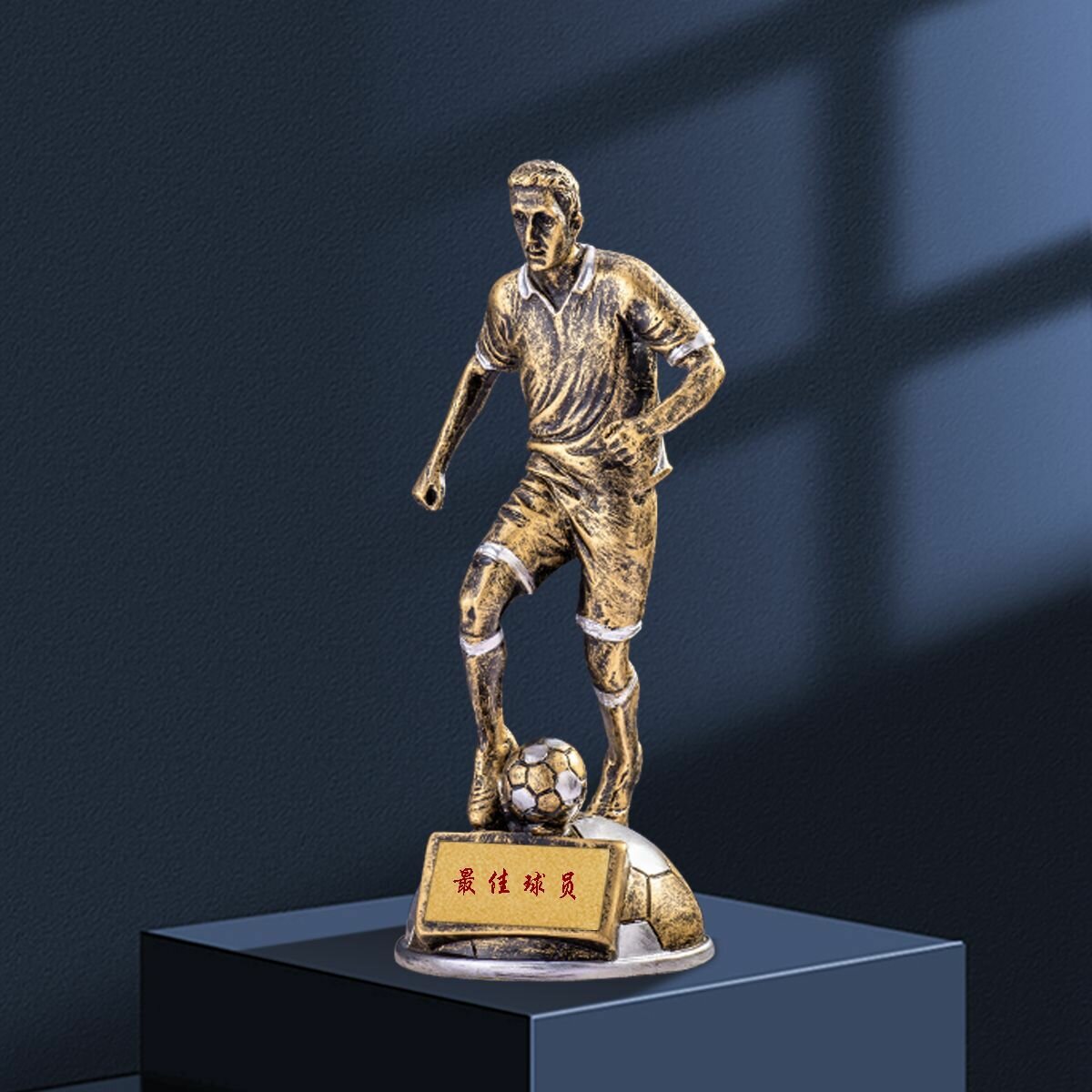 Кристальный футбольный трофей из смолы, золотой мяч, награда, модель золотого мяча, футбольный трофей, памятный трофей чемпиона