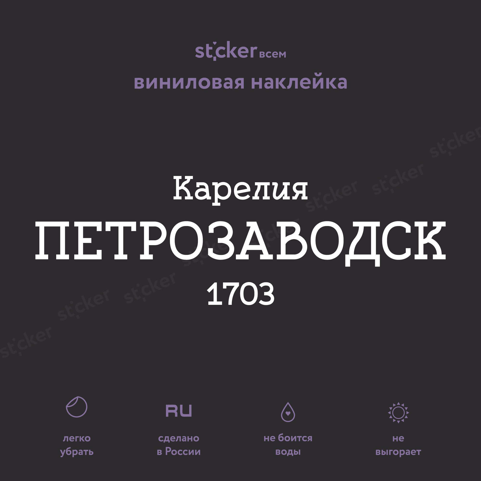 Наклейка "Петразоводск / Карелия / Республика Карелия / 10 регион" 20х6 см