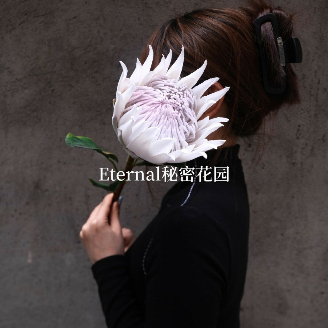 Флокированная одиночная ветка императорского цветка, южноафриканский принцесса цветок, подушка для булавок, цветок высокого класса, искусственный цветок для дома, цветок для лобби отеля