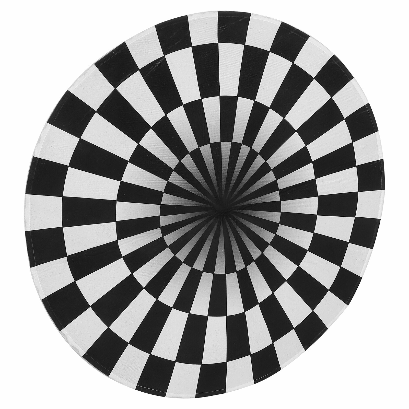 Круглый черно-белый сетчатый нескользящий коврик, коврики, напольные коврики, ковер для дома, гостиной, спальни (80 см)