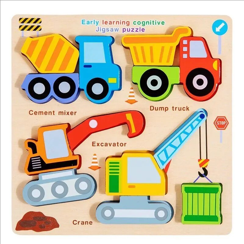 Деревянные Монтессори игрушки 3D головоломки G English