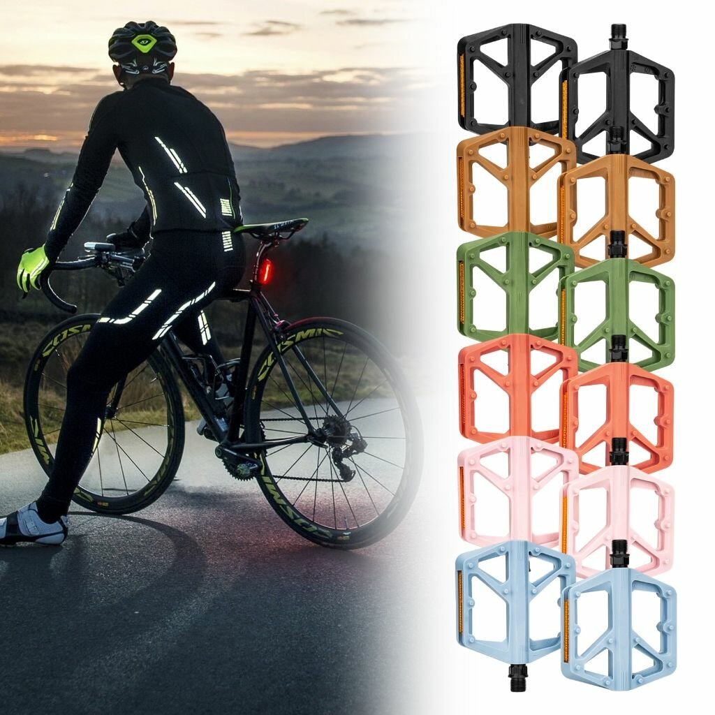 Педали для велосипедов с подшипниками, легкие платформенные педали, долговечные, Звездно-голубой