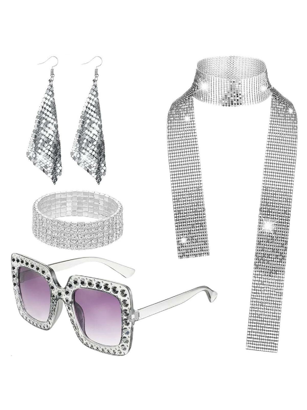 Аксессуары для диско 70-х, включая длинный шарф, Набор 8