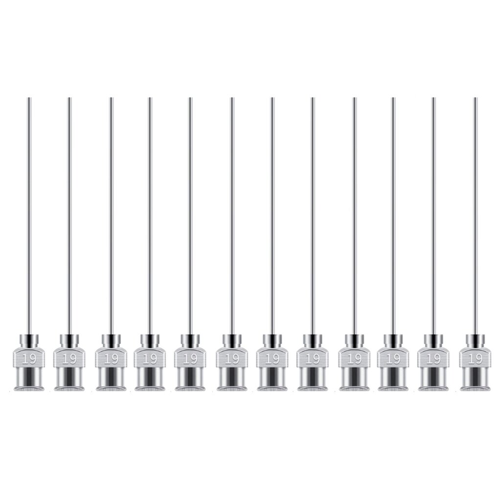 Упаковка из 12 точных дозирующих игл из нержавеющей стали длиной 50 мм для плавного и точного нанесения клея при выполнении сложных задач