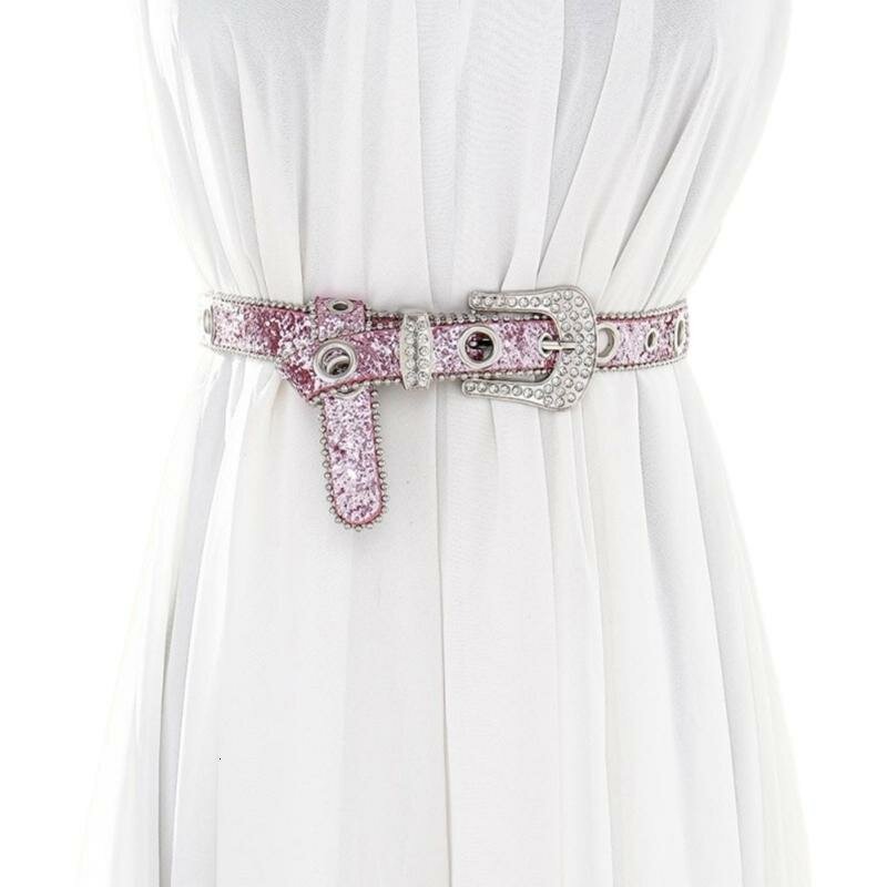 Пояса, Пояс с полым горным хрусталем-Розовый-135