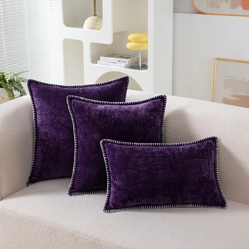 Бархатная наволочка Pink 30/45/50 см Фиолетовый, 50x50CM 1Pcs, Purple