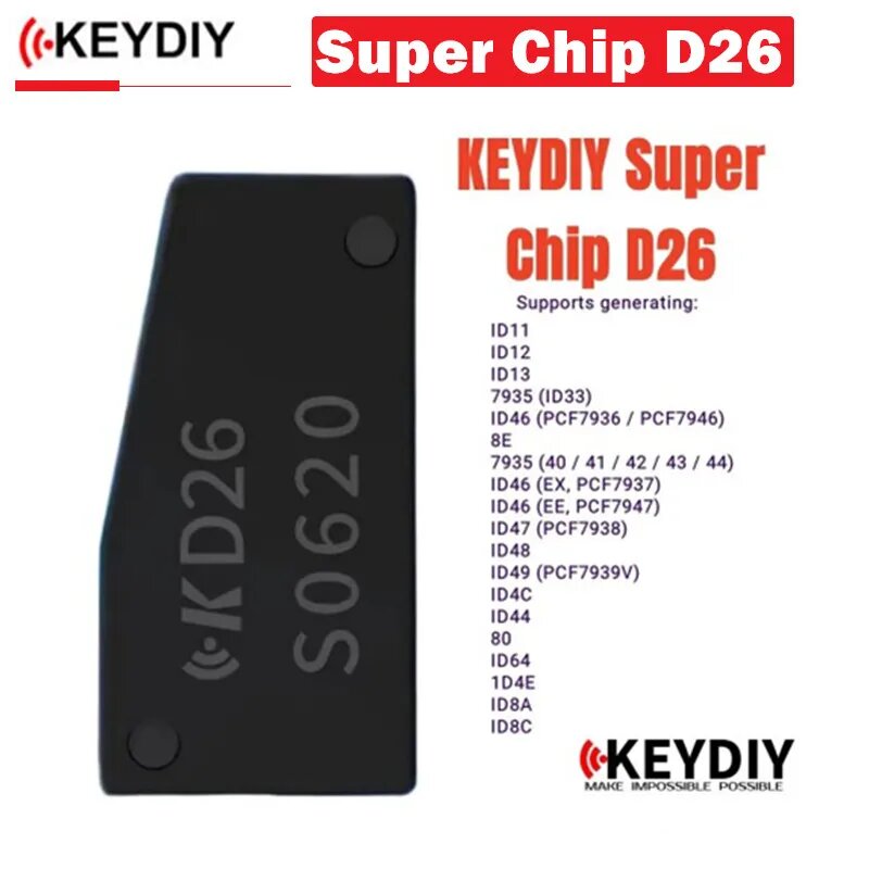 KEYDIY D26 суперчиповый автомобильный чип поддерживает поколение 8A 8C PCF7935 PCF7936 ID46 ID47 ID48 ID49 ID4D для KD-X2 KD-X4 KD-MAX Tango 5PCS