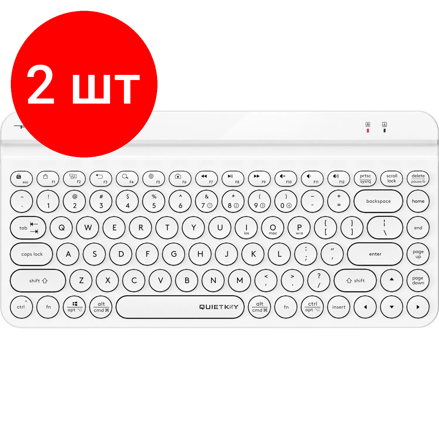 Комплект 2 штук, Клавиатура A4Tech Fstyler FBK30 белый USB BT/Radio slim(FBK30 WHITE)