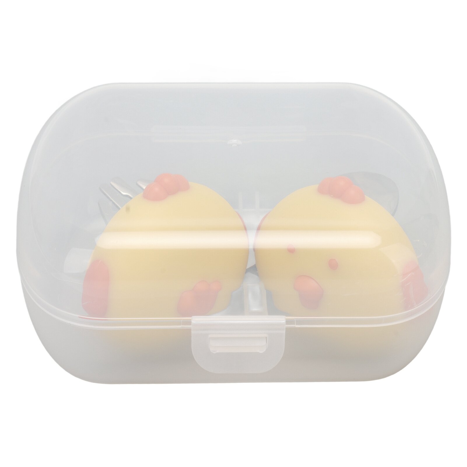 Набор детских вилок и ложек из нержавеющей стали с короткой ручкой, портативные столовые приборы для школы, детского сада и детей, желтого цвета.