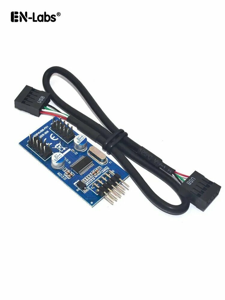 USB 2.0 9-контактный на 2 x портам 9-контактный внутренний Хаб сплиттер для материнской платы, 30CM