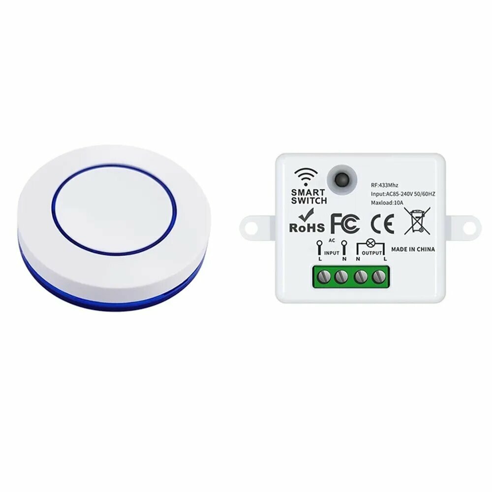 RF 433 МГц Беспроводной Пульт Дистанционного Управления Выключателем Света 85-240 В 10A Приемник Для Светодиодной Лампы