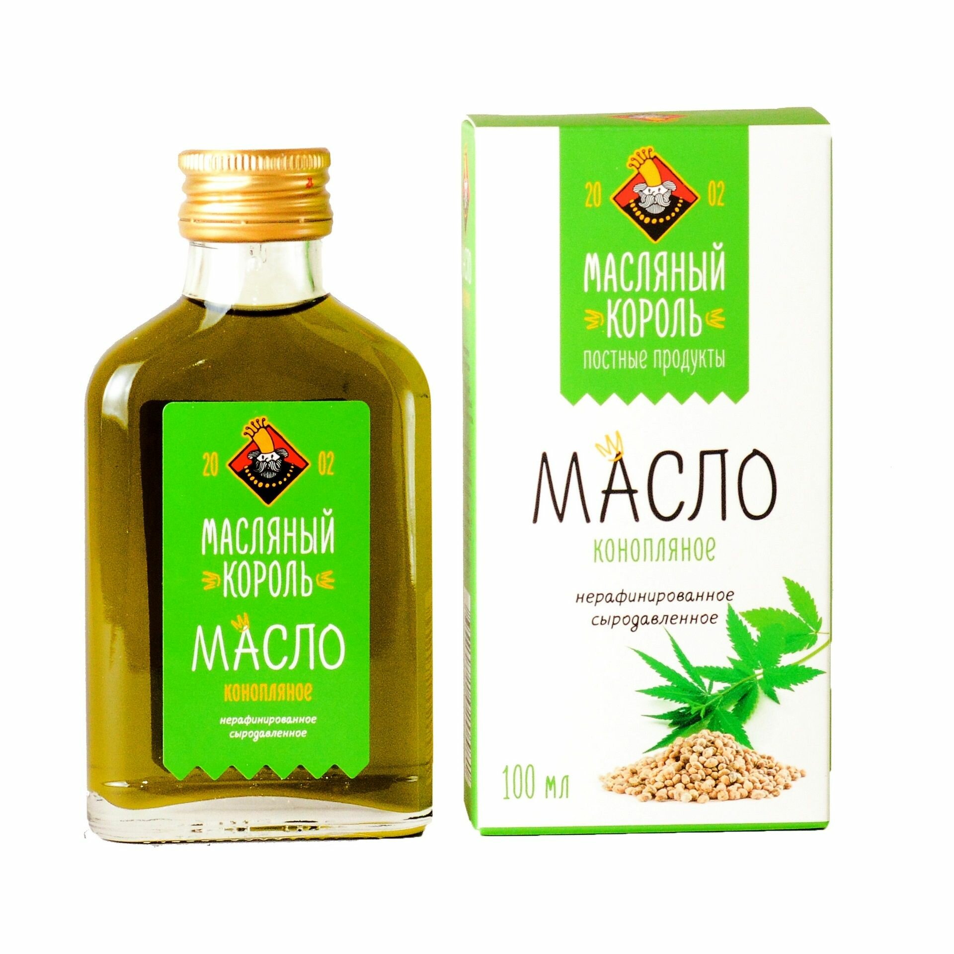 Масло конопляное нерафинированное Масляный король 100%, 100мл
