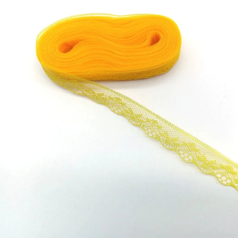 Кружевная лента желтая 10 ярдов, 2см, Gold Yellow Lace