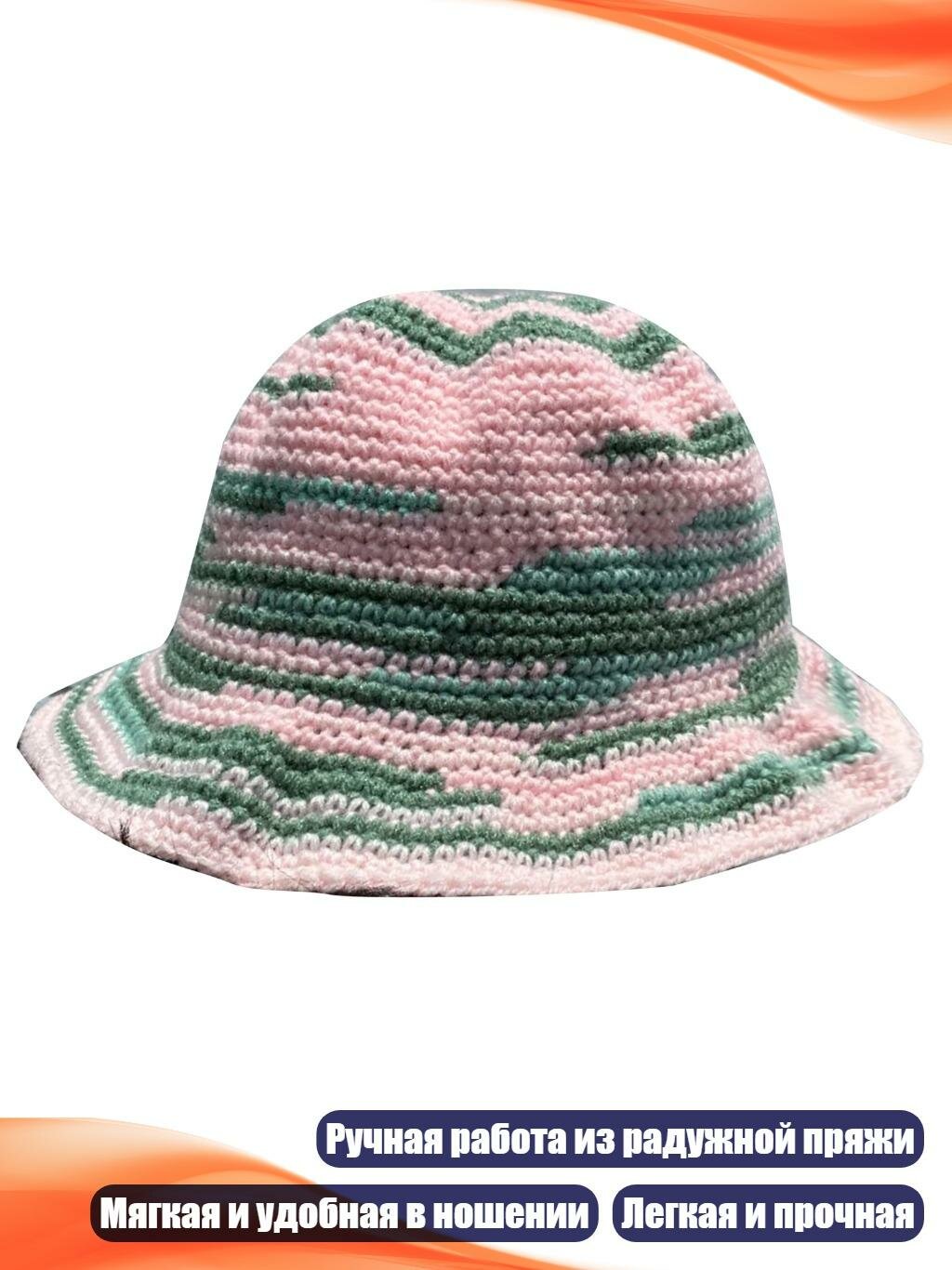 Вязаная крючком винтажная шляпа, Розовый