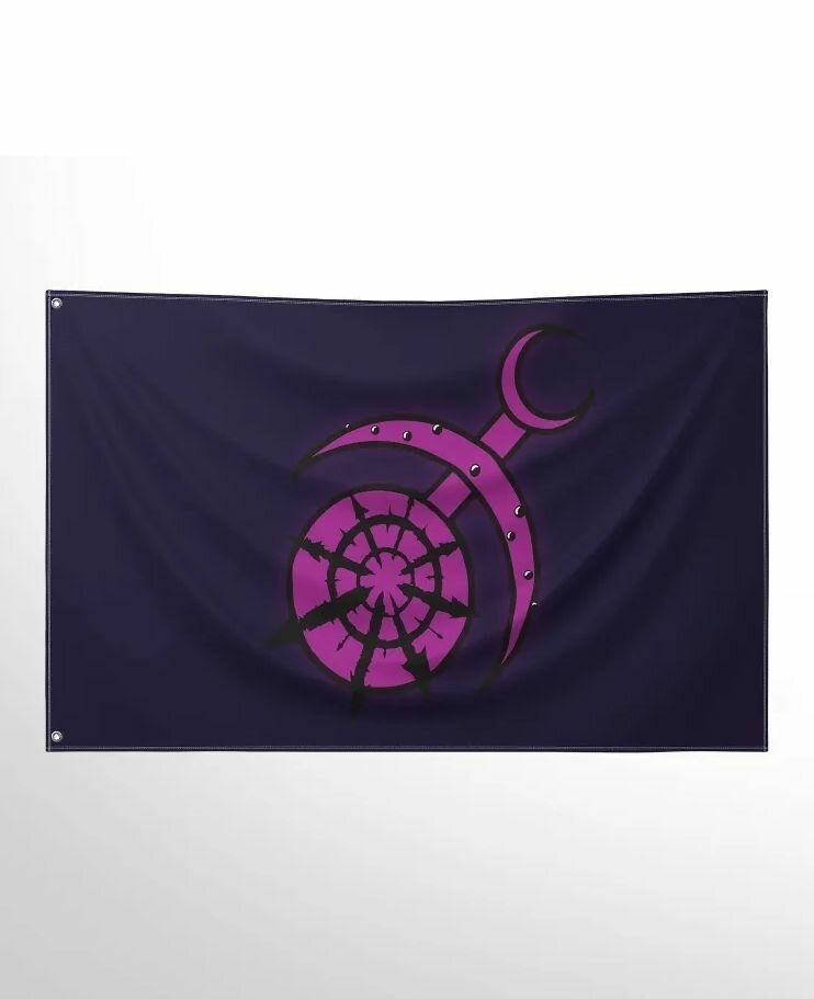 Флаг Слаанеш Звезда Хаоса Вархаммер Warhammer 40000 с 2 люверсами, 70х105 см на шёлке для ручного древка