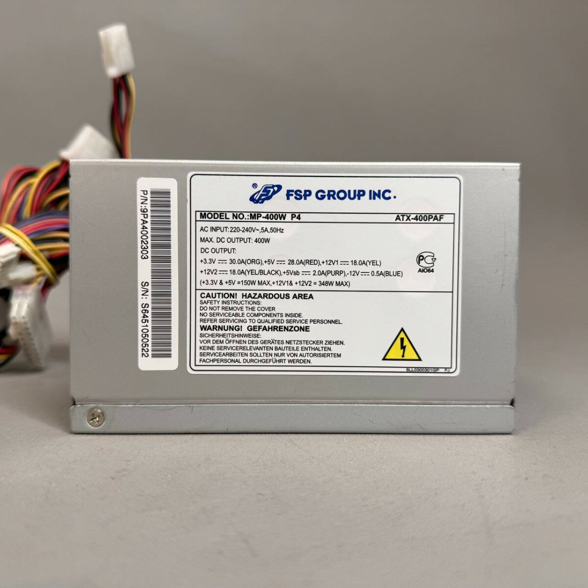 Блок питания FSP ATX-400PAF, 400Вт, 80мм