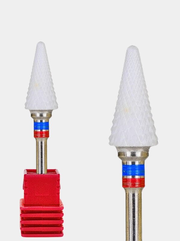 Керамическая Фреза ёлка для маникюра красная и синяя