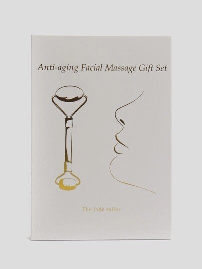 Нефритовый роликовый массажер и скребок гуаша из камня, ролик-нефрит в коробке 3 цвета