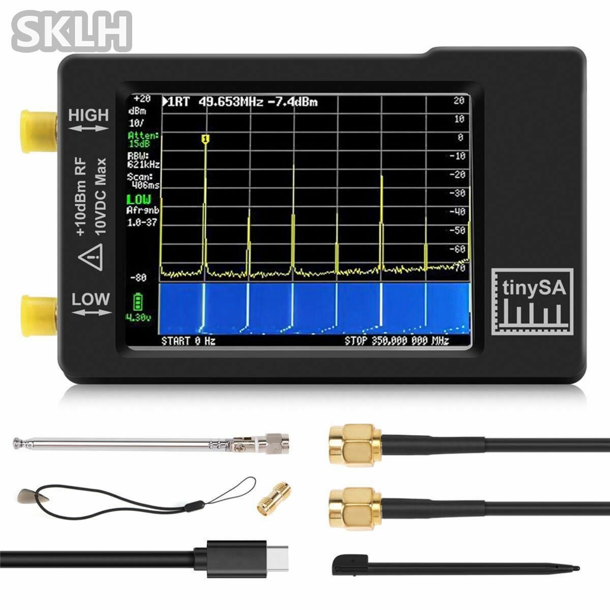 Модернизированный анализатор спектра TinySA, вход MF/HF/VHF UHF