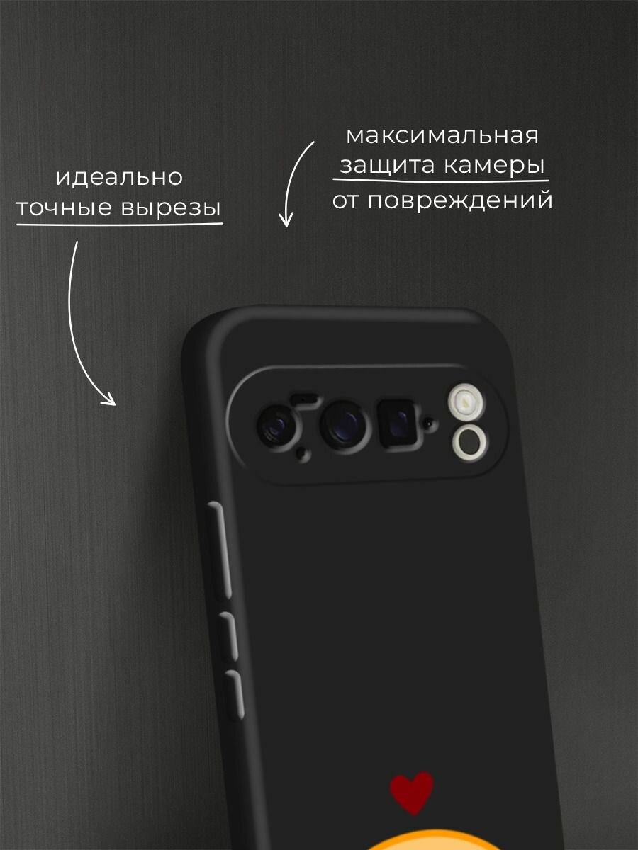 Черный матовый чехол на Google Pixel 10 Pro / Гугл Пиксель 10 Про с принтом Влюблённая уточка — фото 1